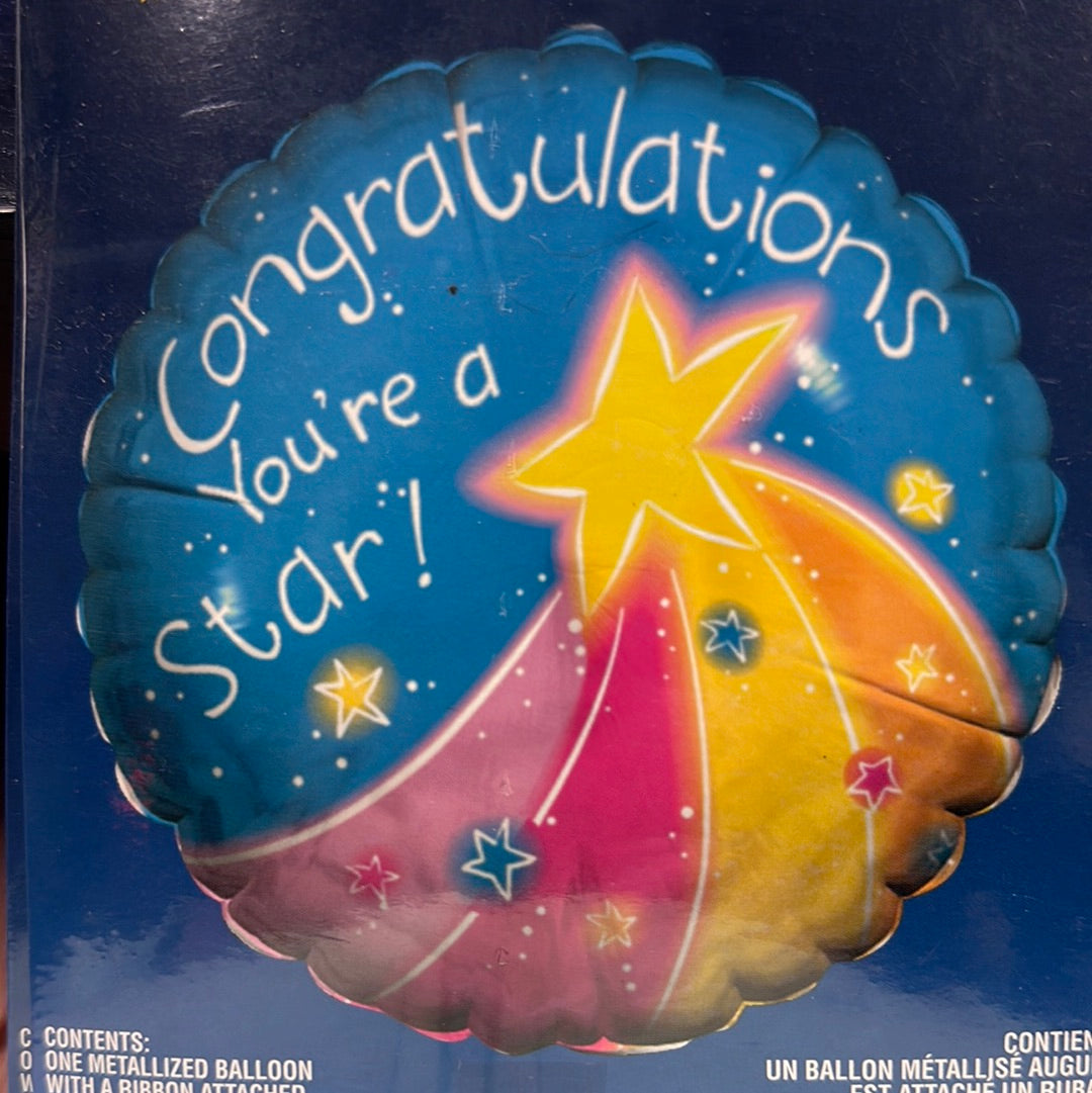 congratulations you're a star 18" foil balloon – Dotsy's Entertainment Co.